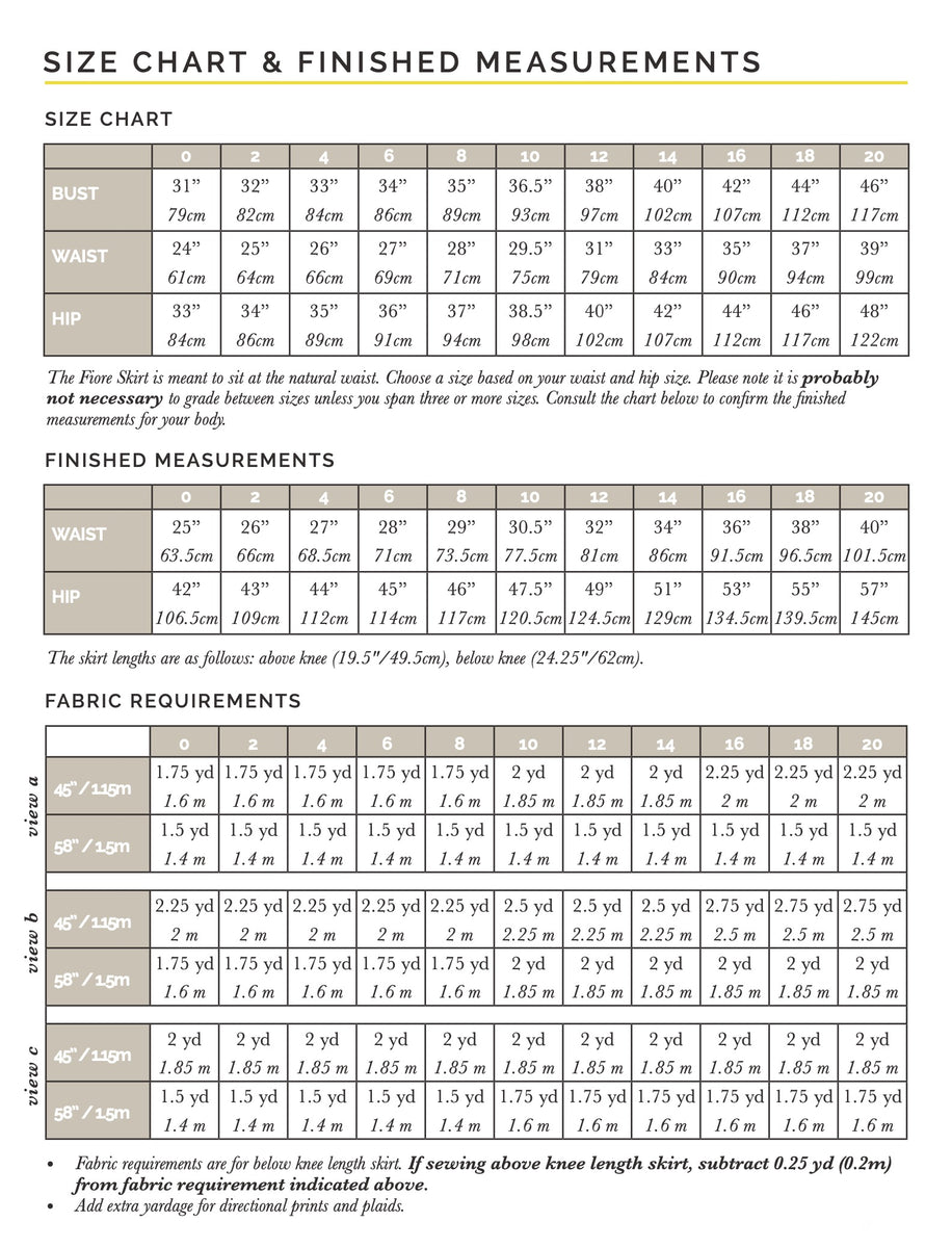 Fiore skirt pattern – The Stamford Fabric Company