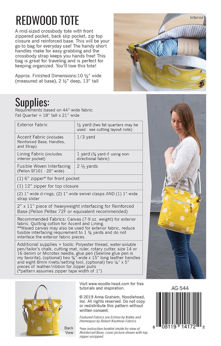 Redwood Tote pattern – The Stamford Fabric Company